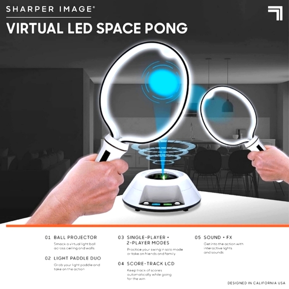 Sharper Image | Other | Sharper Image Virtural Led Space Ping Pong Game ...